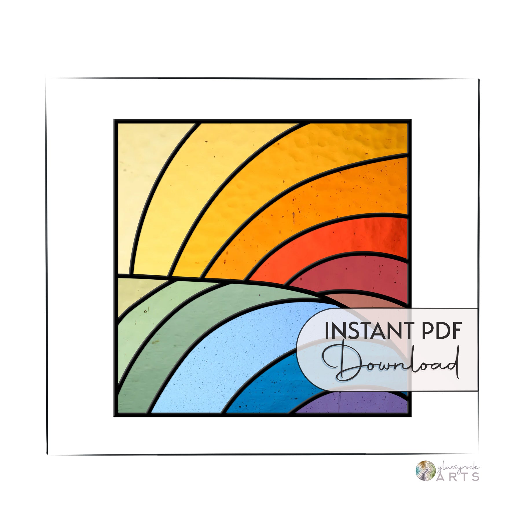Abstract Rainbow Stained Glass Pattern – GlassyRock Arts