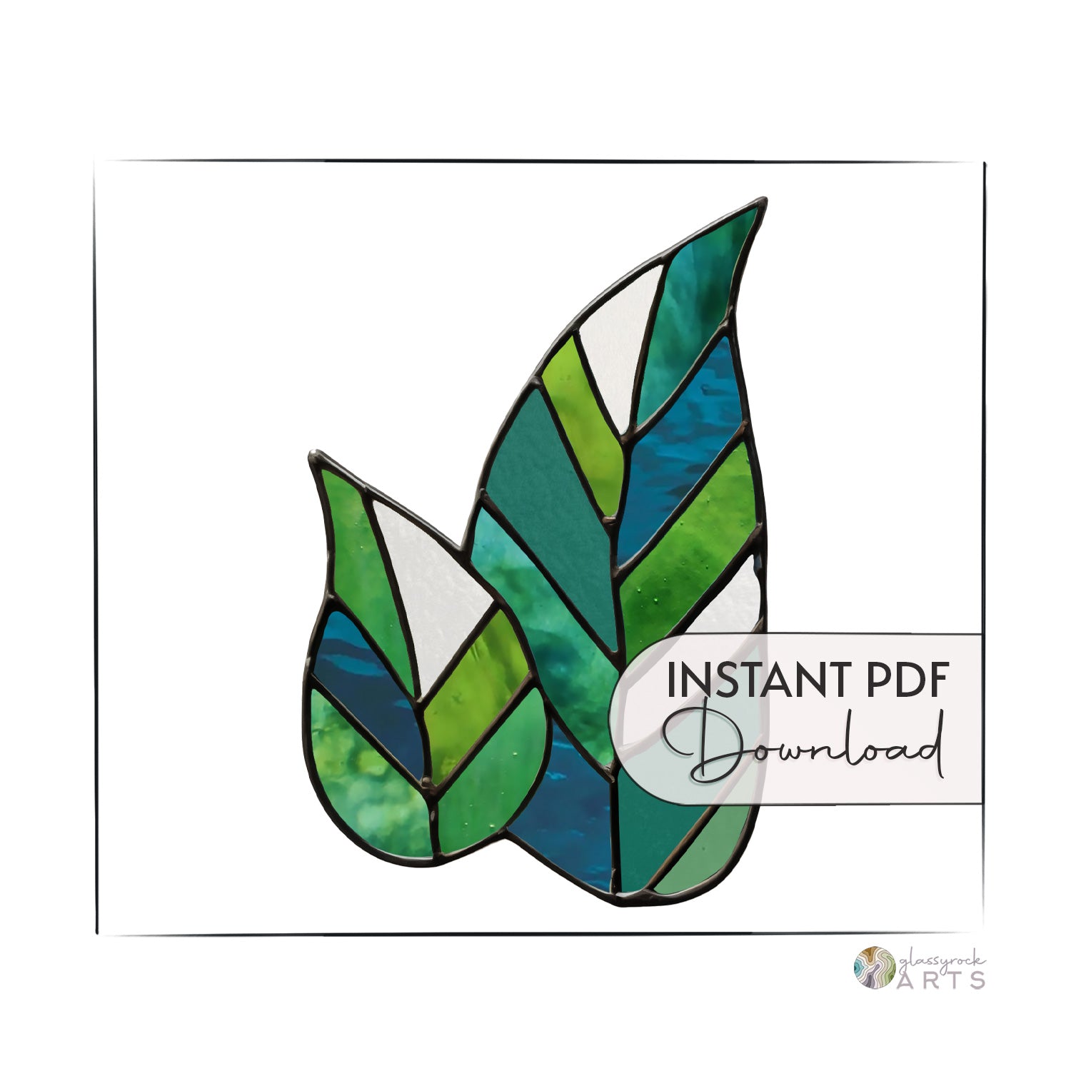 Mod Leaves Stained Glass Pattern – GlassyRock Arts