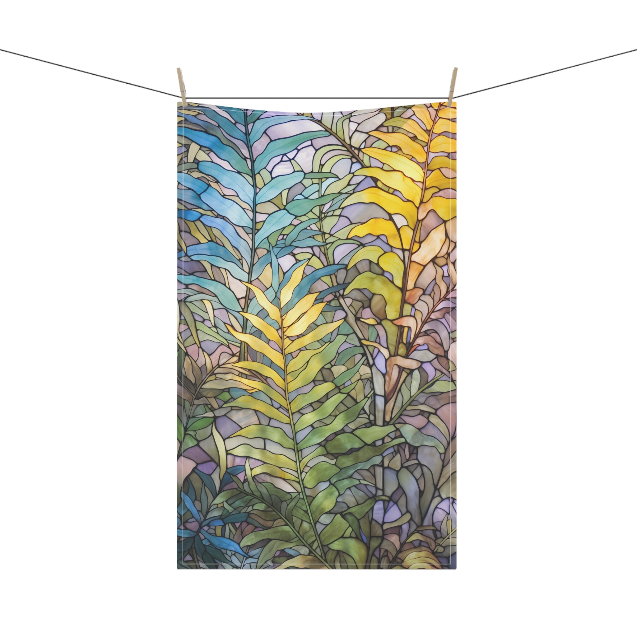 Stained Glass Ferns Kitchen Towel - 18x30" – GlassyRock Arts