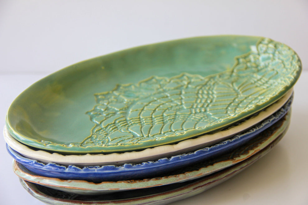 Ceramic Oval Platter - GlassyRock Arts