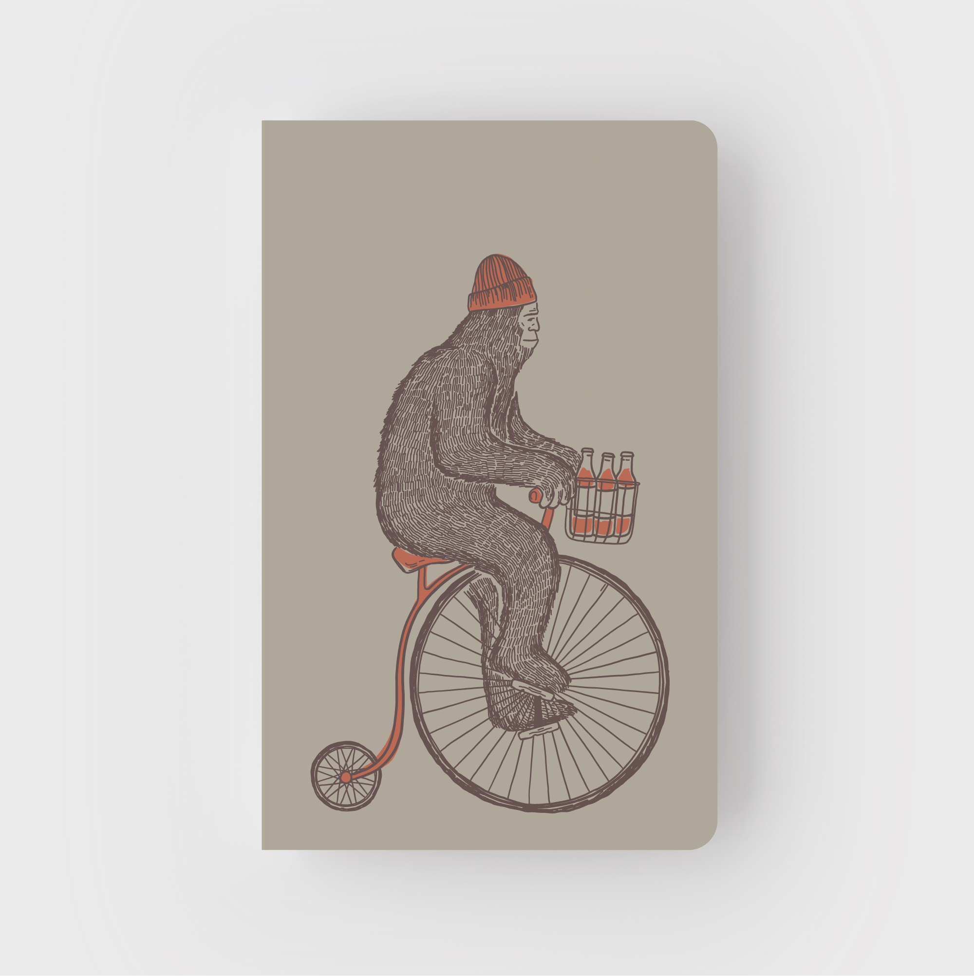 Sasquatch on a Bike Notebook | Durable Laminated Cover – GlassyRock Arts
