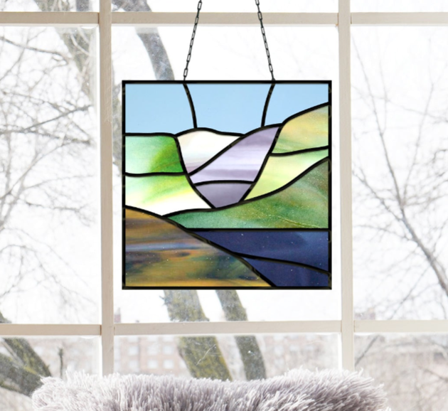 Beginner Landscape Stained Glass Pattern - GlassyRock Arts
