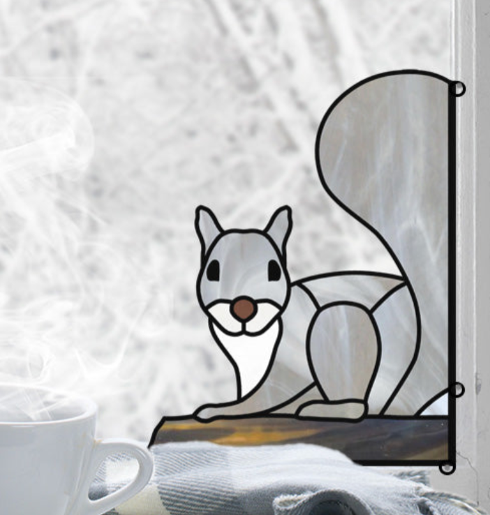 Squirrel Stained Glass Pattern - GlassyRock Arts