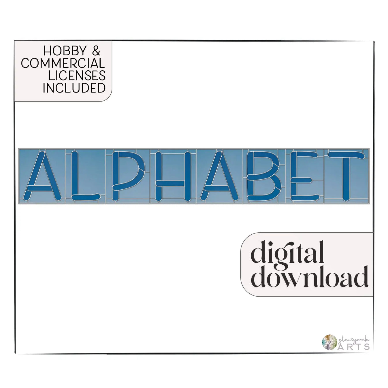 Stained Glass Alphabet Pattern Pack – GlassyRock Arts