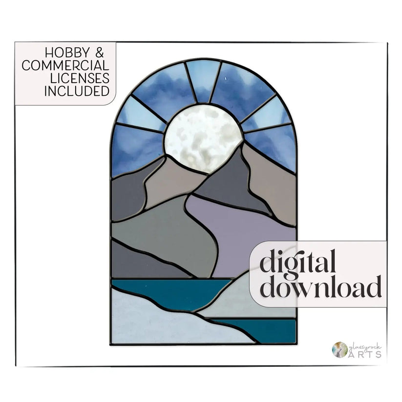 Boho Landscape Stained Glass Pattern - GlassyRock Arts