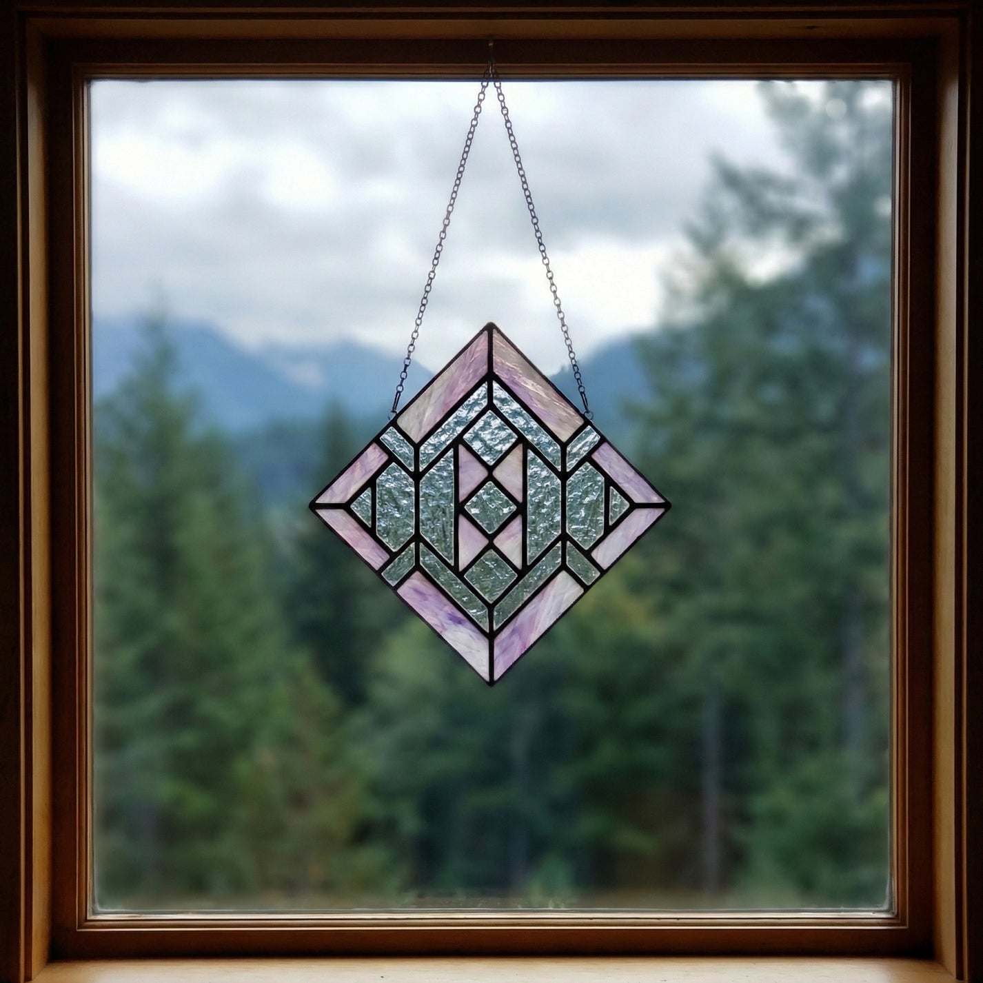 Diamond Beginner Stained Glass Pattern - GlassyRock Arts - GlassyRock Arts