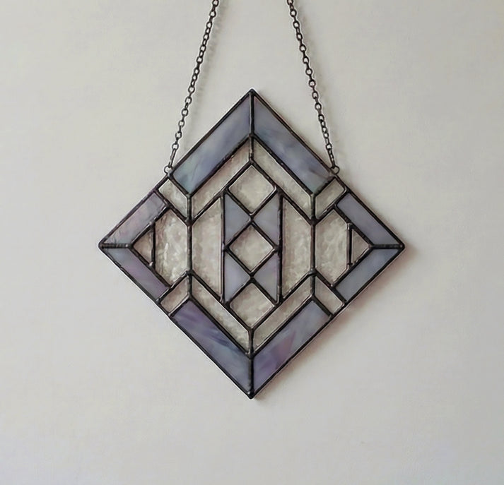 Diamond Beginner Stained Glass Pattern - GlassyRock Arts - GlassyRock Arts