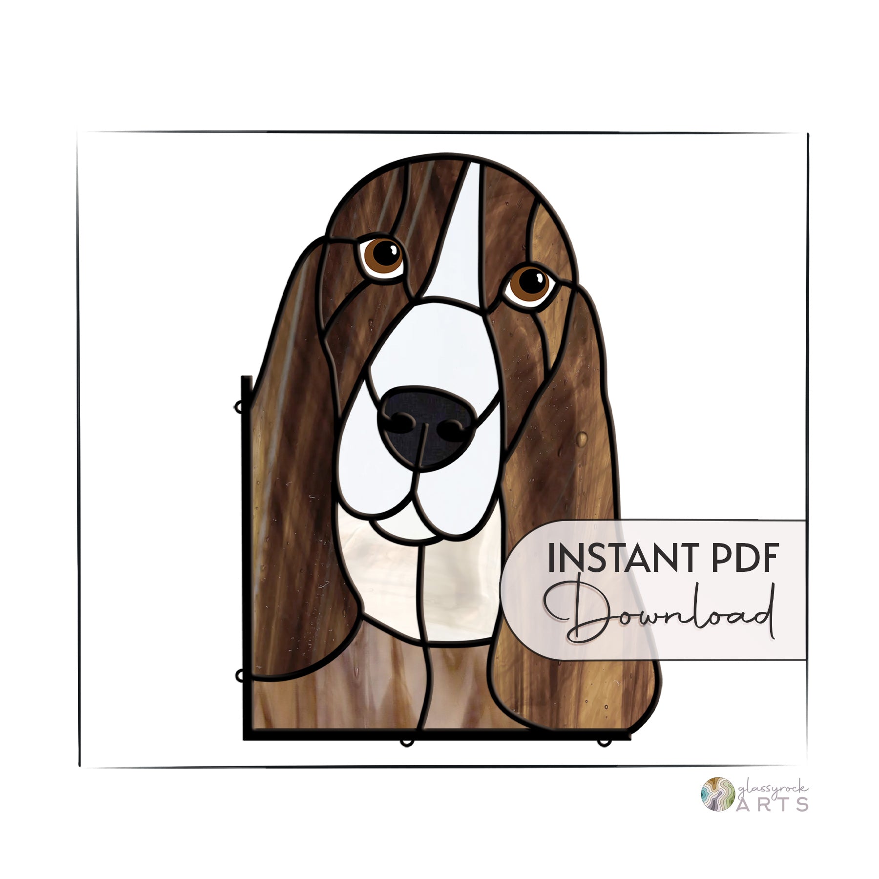 Basset Hound Stained Glass Pattern – GlassyRock Arts