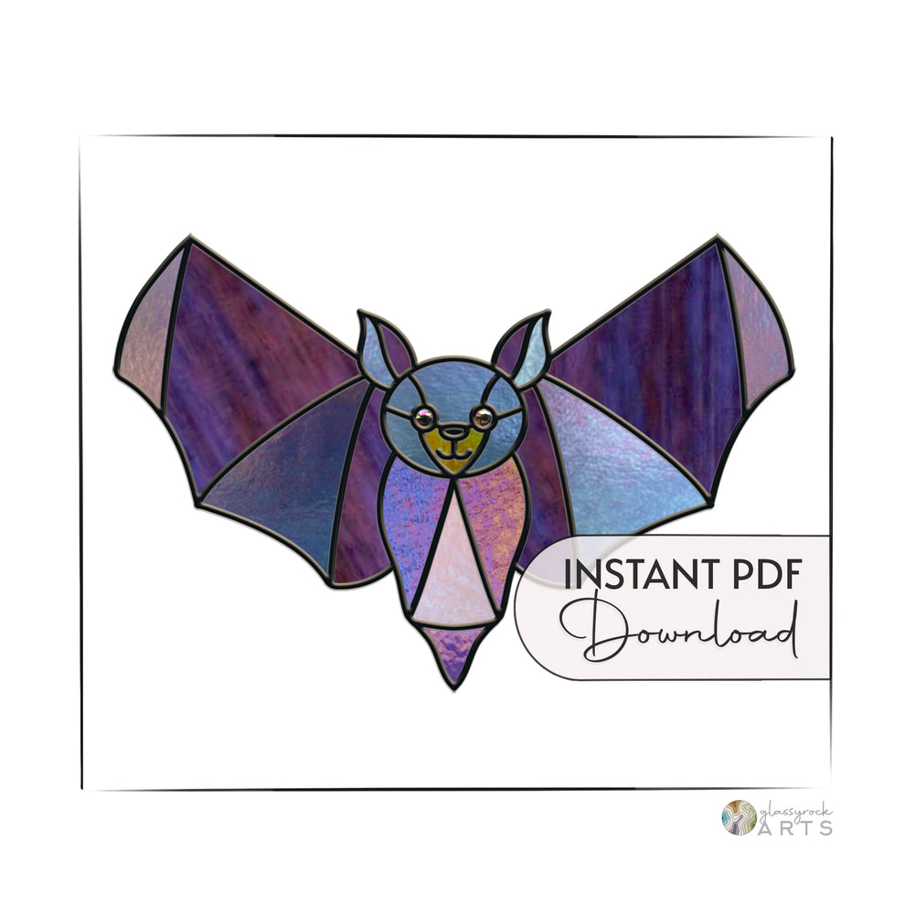 Bat Halloween Stained Glass Pattern – GlassyRock Arts