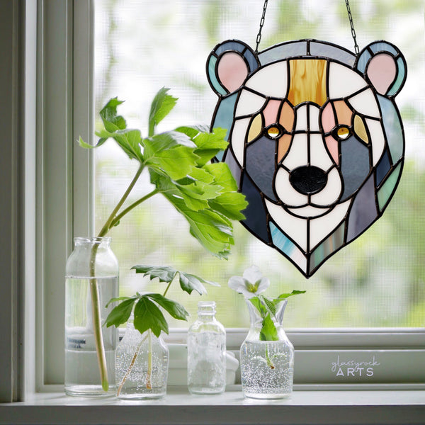 Sweet Bear Stained Glass Pattern - GlassyRock Arts