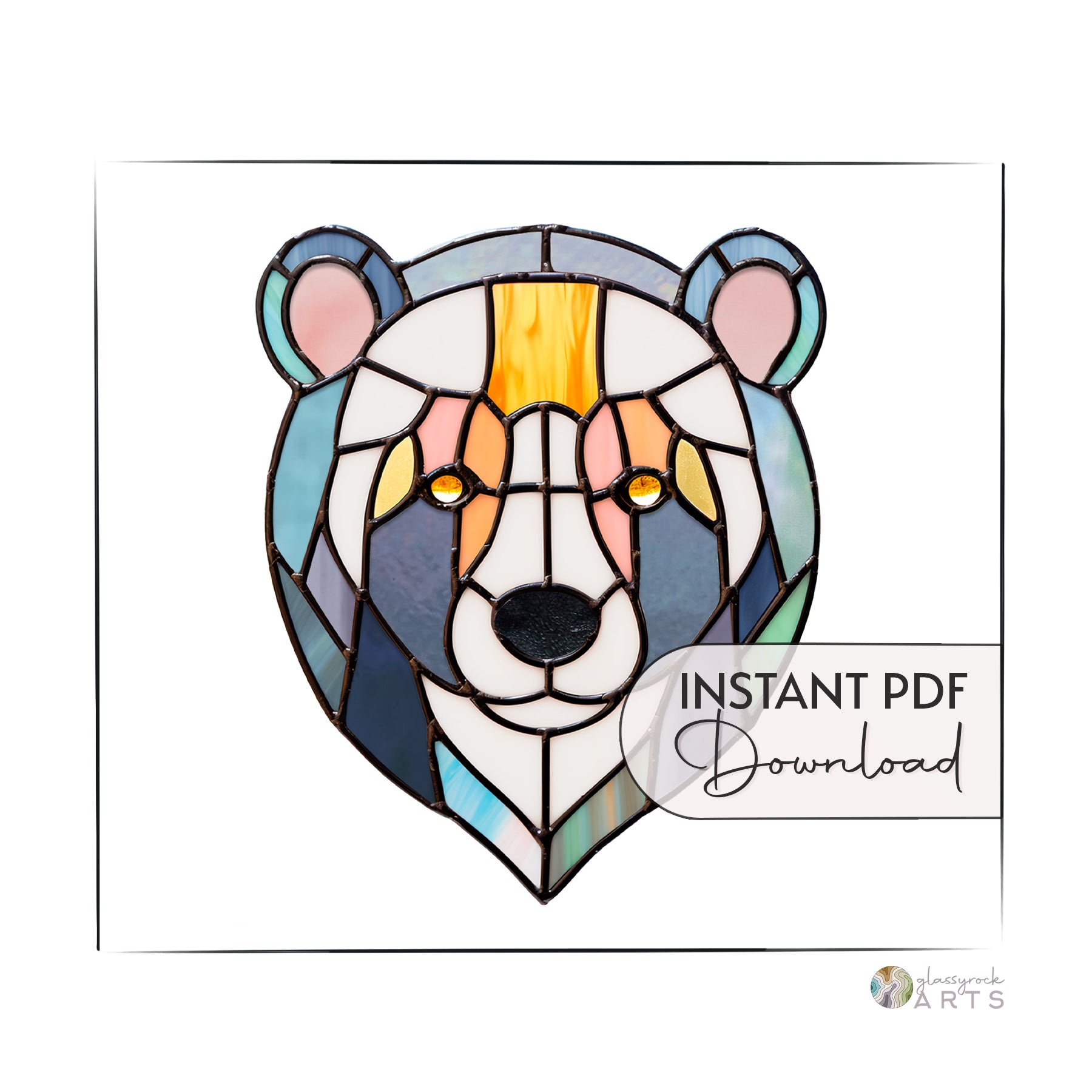 Bear Stained Glass Pattern – GlassyRock Arts