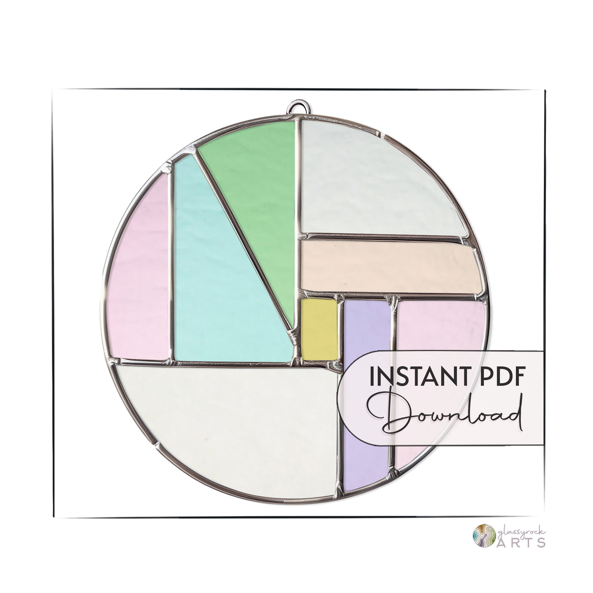 Abstract Wave Round Stained Glass Pattern for Beginners – GlassyRock Arts