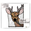 Young Buck Deer Stained Glass Pattern - GlassyRock Arts