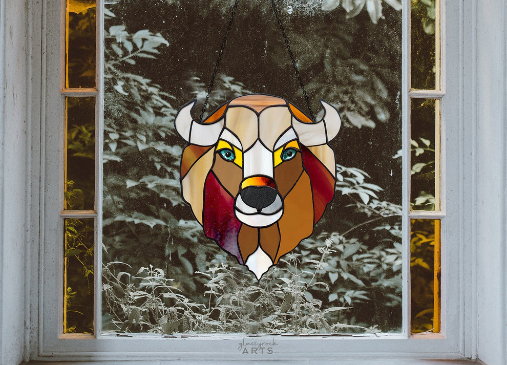 Sweet Buffalo Stained Glass Pattern - GlassyRock Arts - GlassyRock Arts