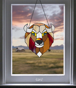 Sweet Buffalo Stained Glass Pattern - GlassyRock Arts - GlassyRock Arts
