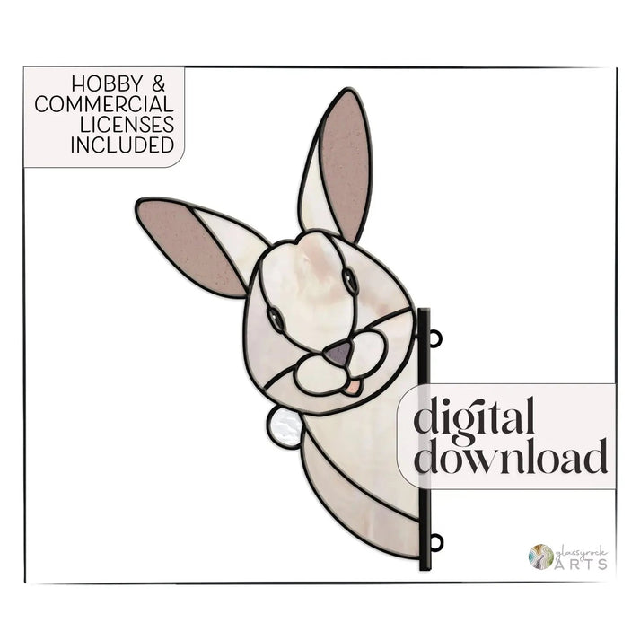 Rabbit Buddy Bunny Stained Glass Rabbit Pattern – GlassyRock Arts