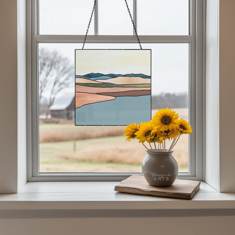 Desert Landscape Stained Glass Pattern - GlassyRock Arts