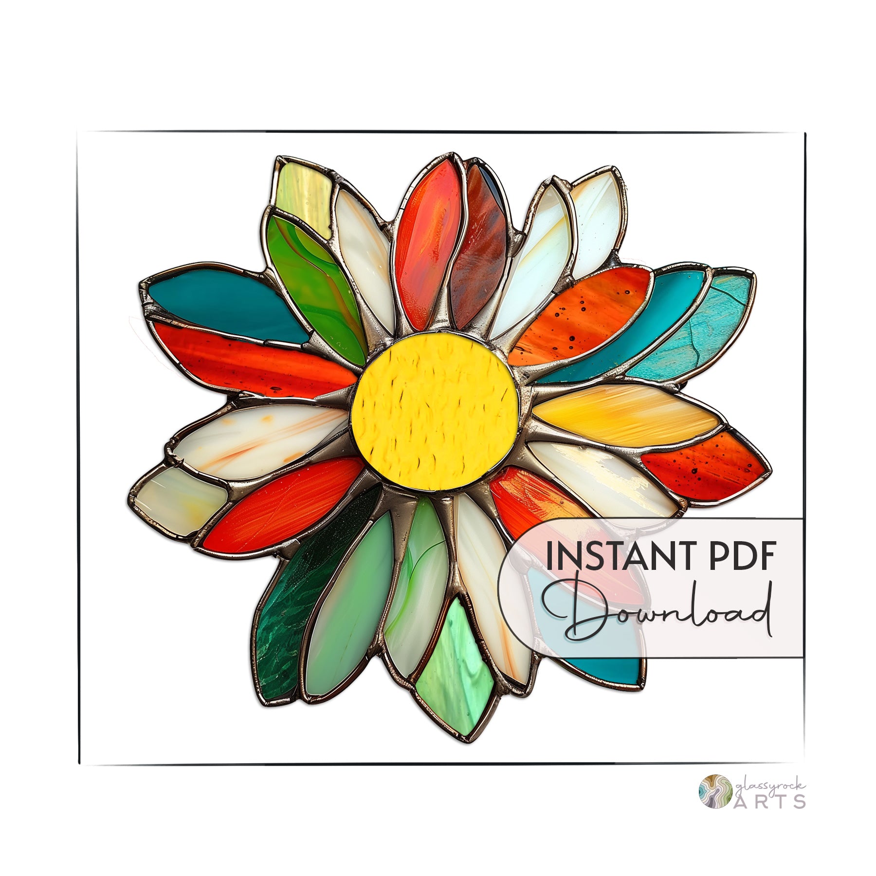 Folk Art Wildflower Stained Glass Pattern – GlassyRock Arts