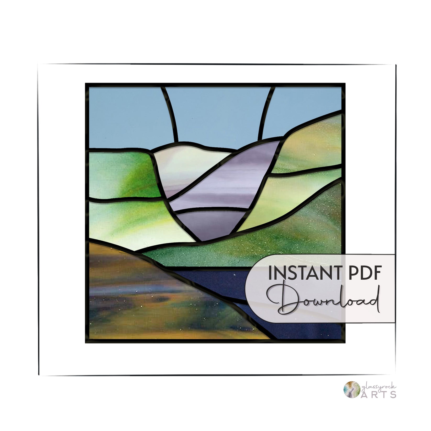 Scottish Highlands Beginner Landscape Stained Glass Pattern ...