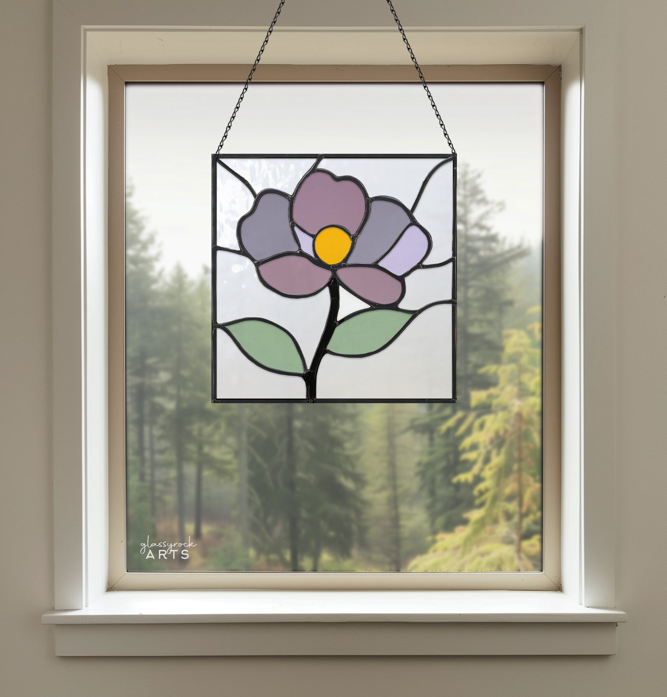 Simple Flower Stained Glass Pattern – GlassyRock Arts