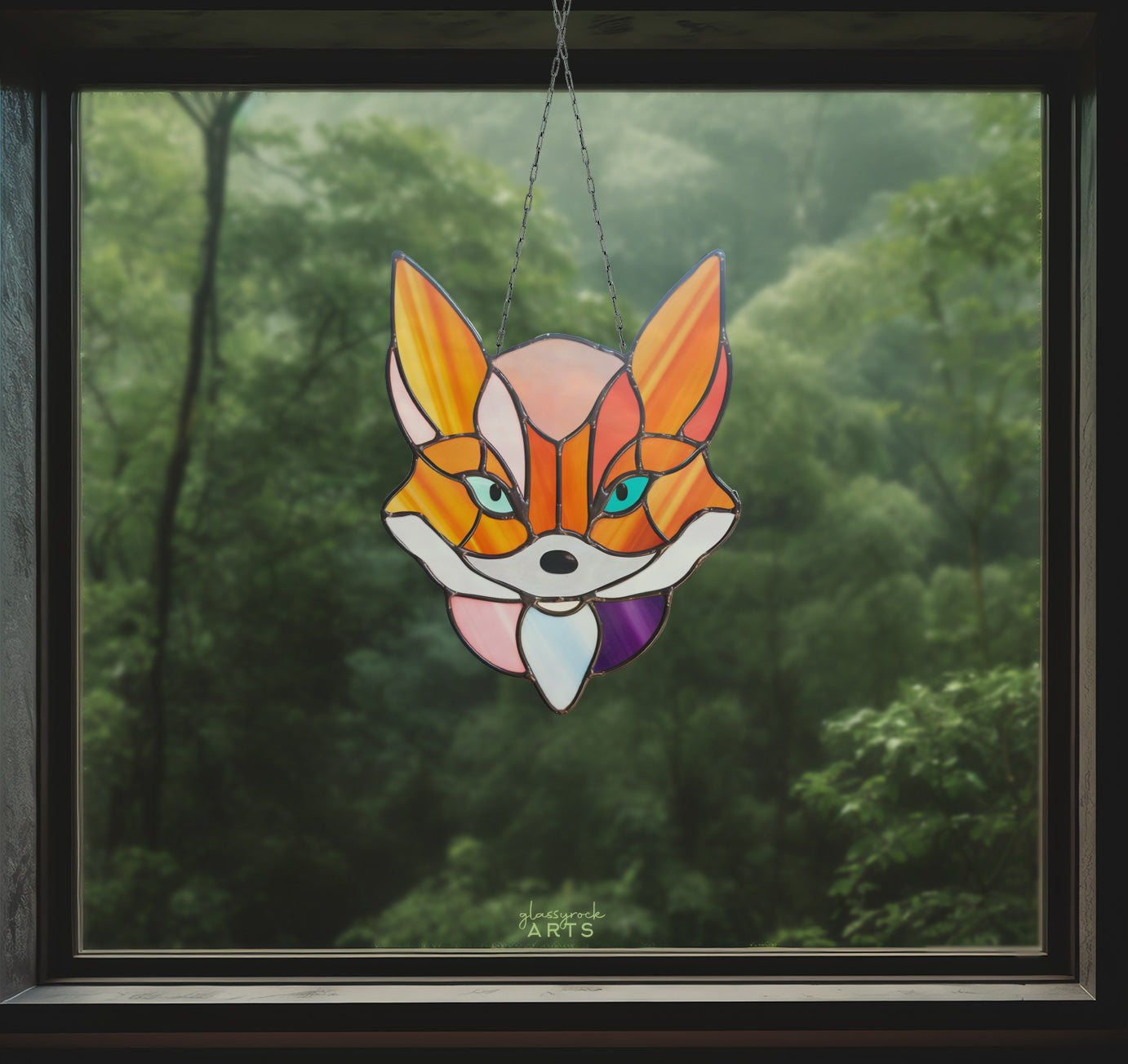 Stained Glass Fox Pattern - GlassyRock Arts