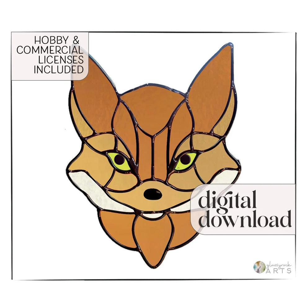 Stained Glass Fox Pattern - GlassyRock Arts