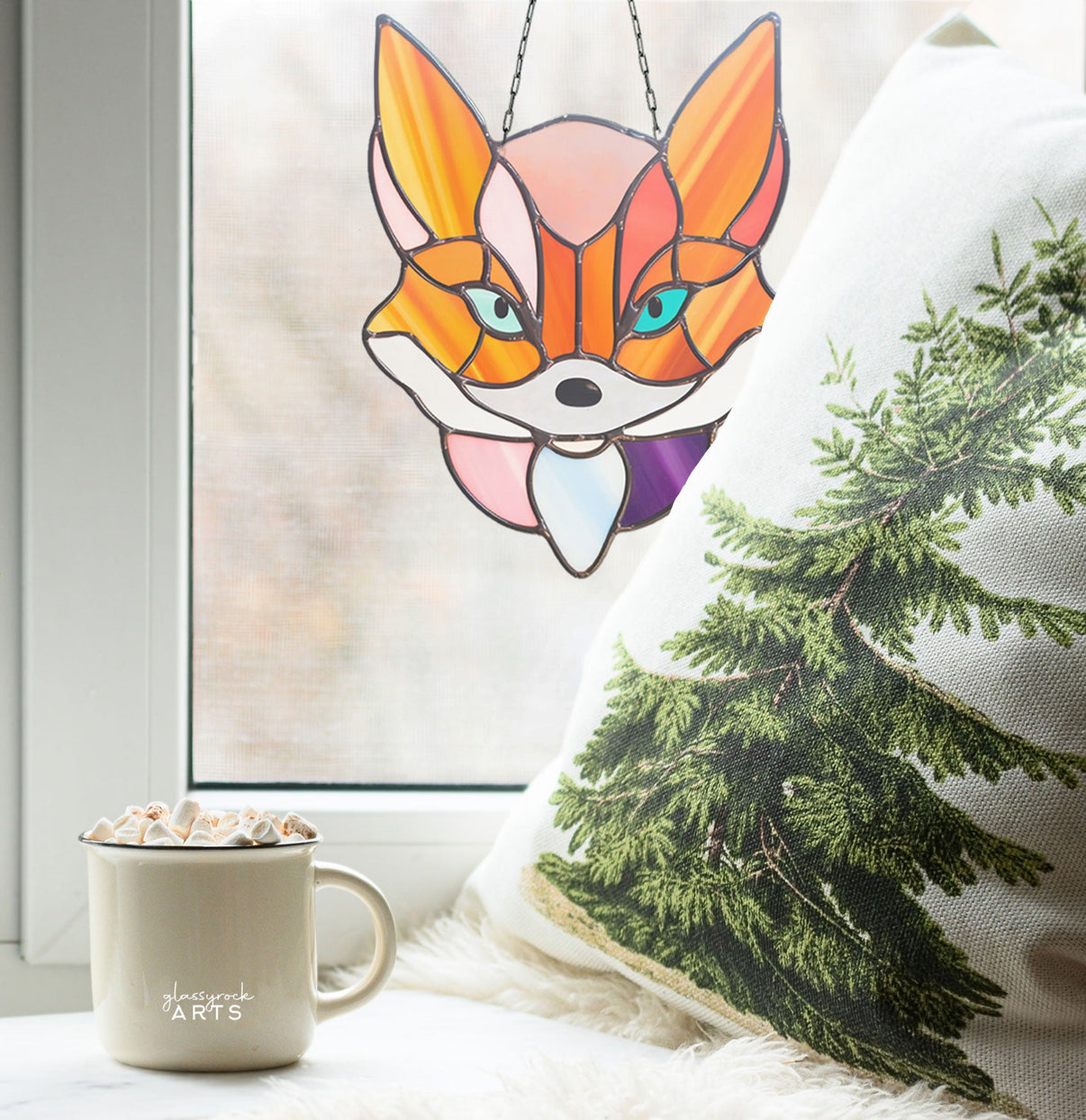 Stained Glass Fox Pattern - GlassyRock Arts