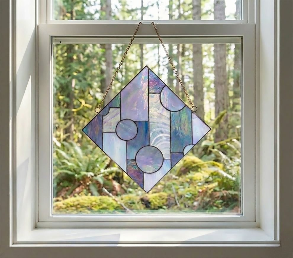 Geometric Diamond Beginner Stained Glass Pattern - GlassyRock Arts