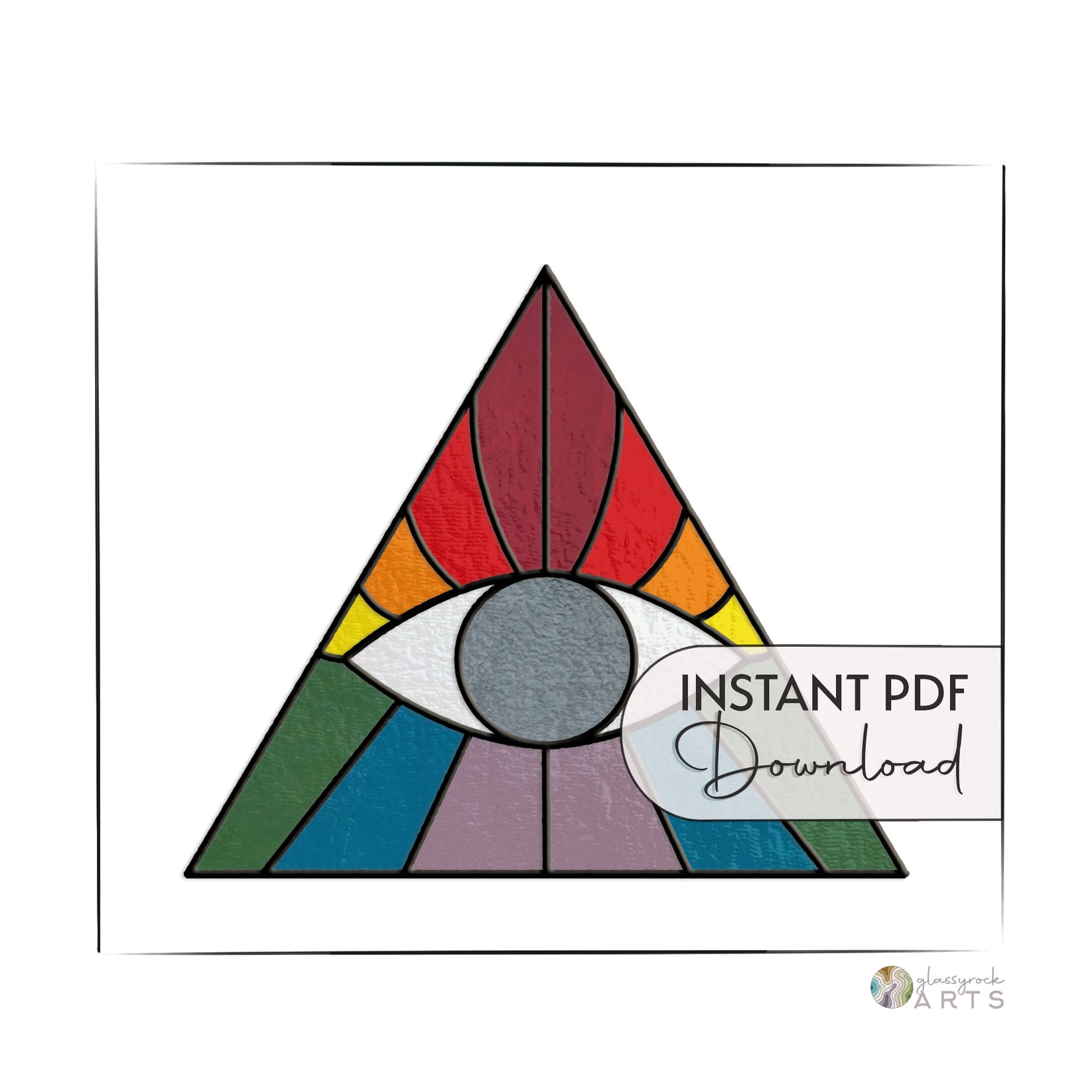 Boho Eye Triangle Stained Glass Pattern – GlassyRock Arts
