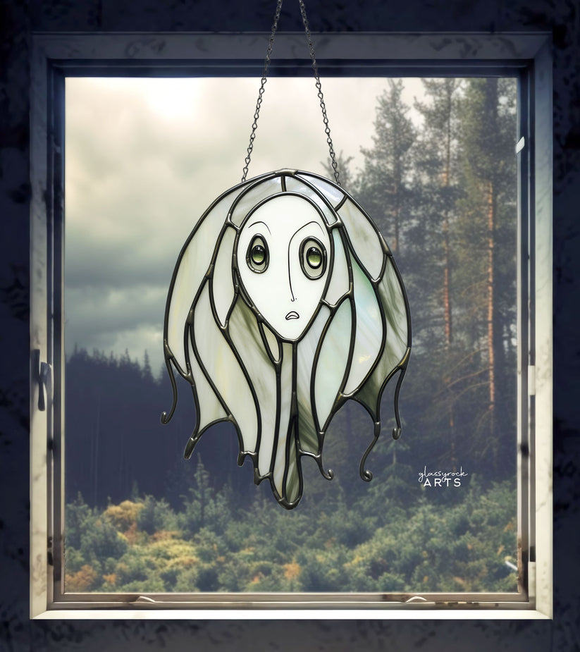 Ghost Witch Stained Glass Pattern for Halloween – GlassyRock Arts