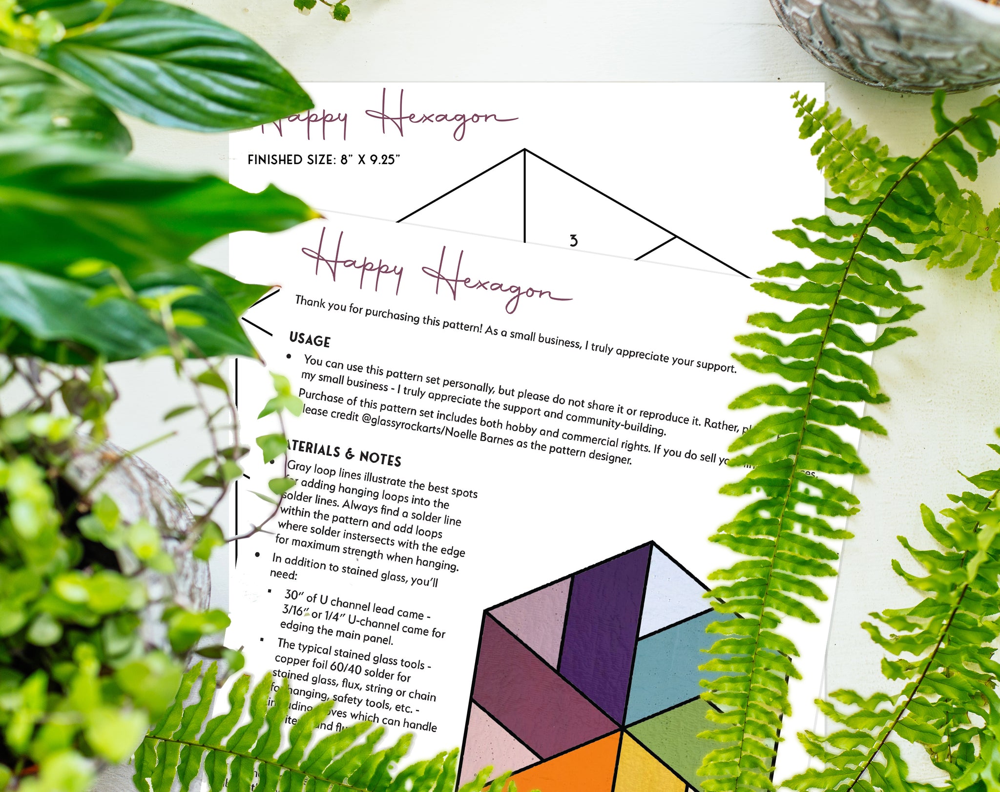 Pinwheel Beginner Stained Glass Pattern – GlassyRock Arts