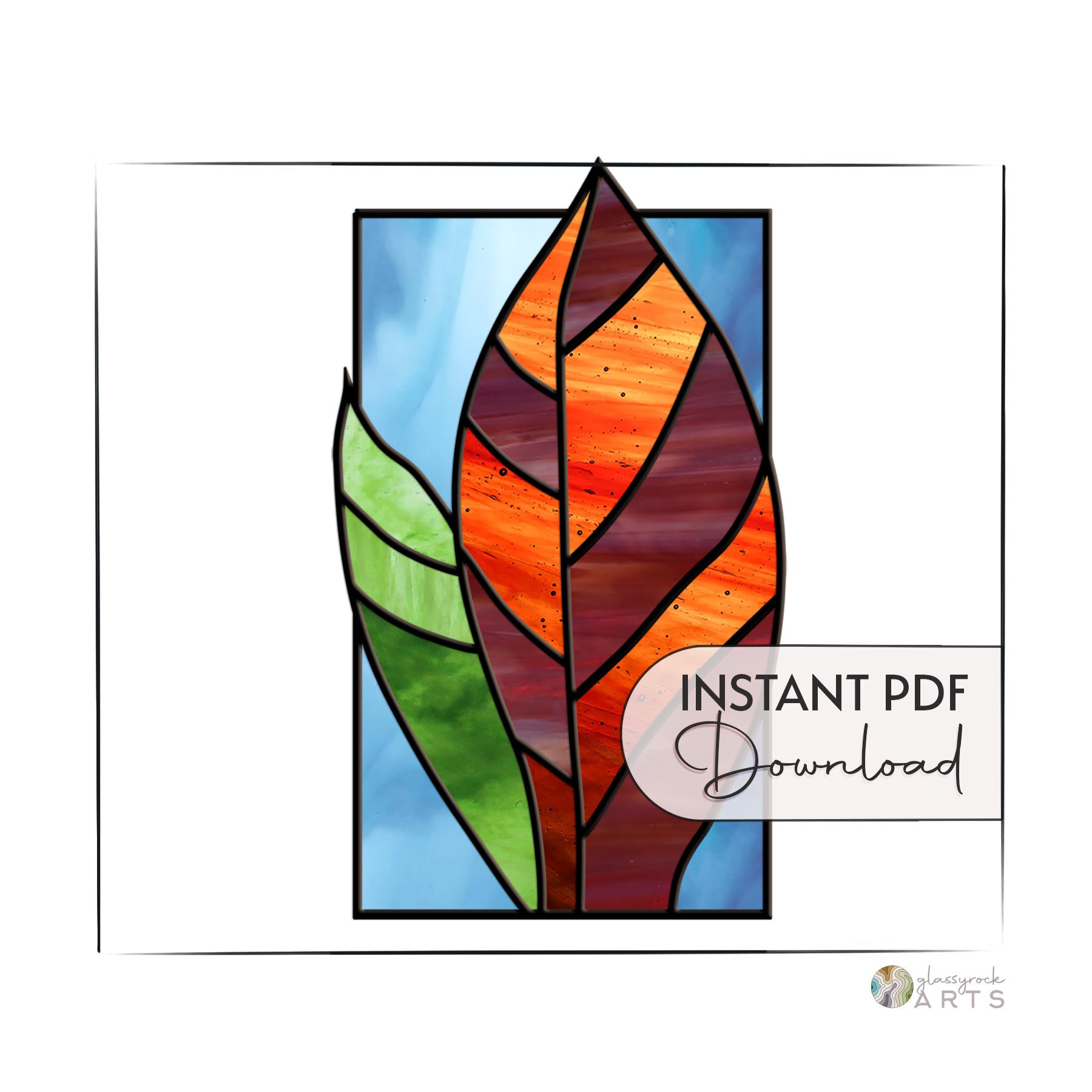 Tropical Plant Stained Glass Pattern – GlassyRock Arts
