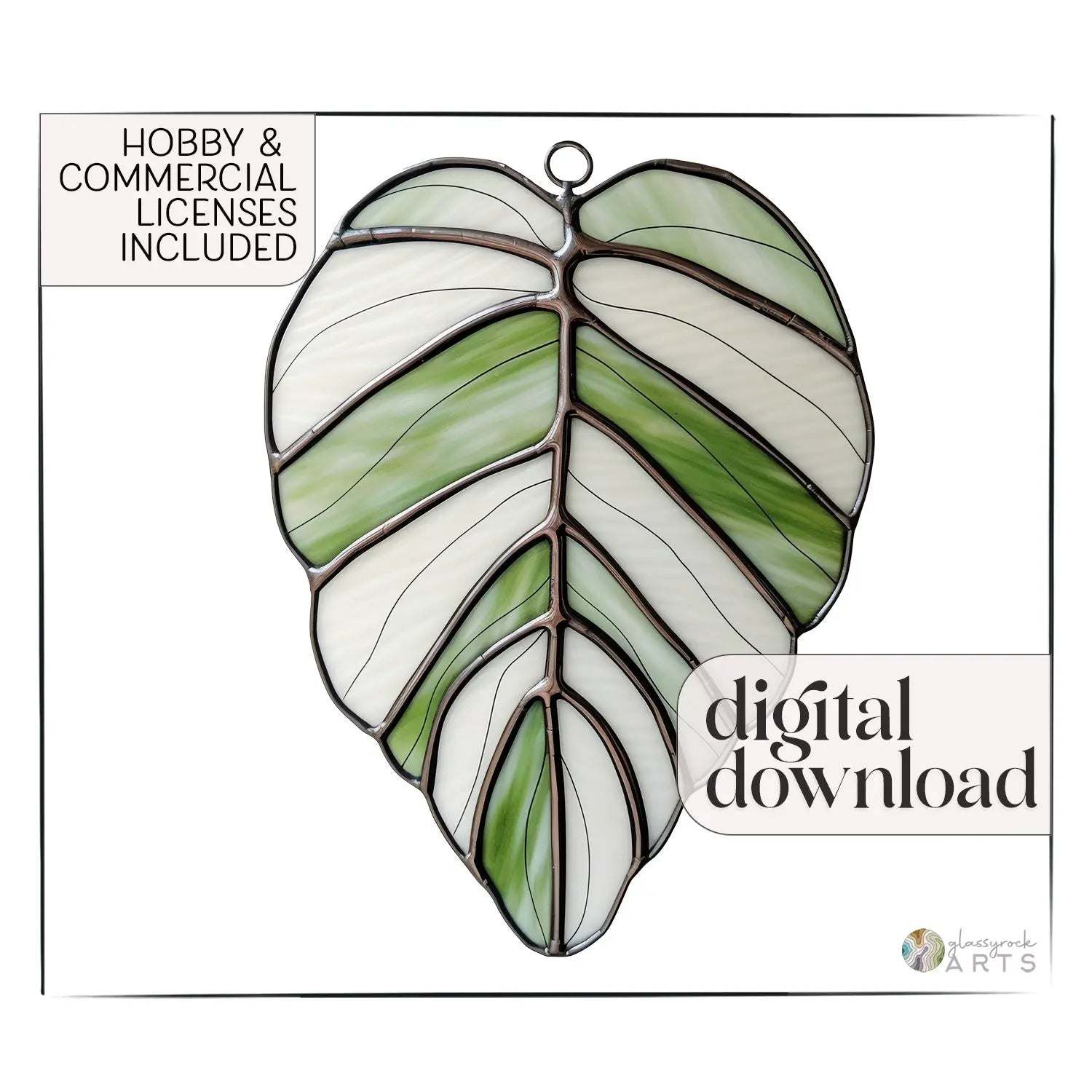 Stained Glass Leaf Pattern - GlassyRock Arts