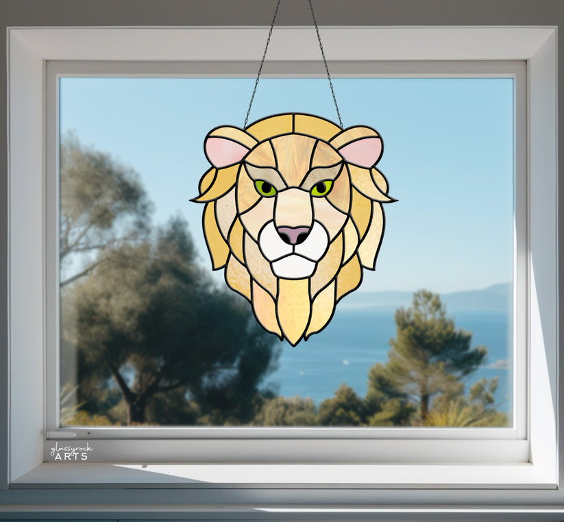 Lion Stained Glass Pattern - GlassyRock Arts