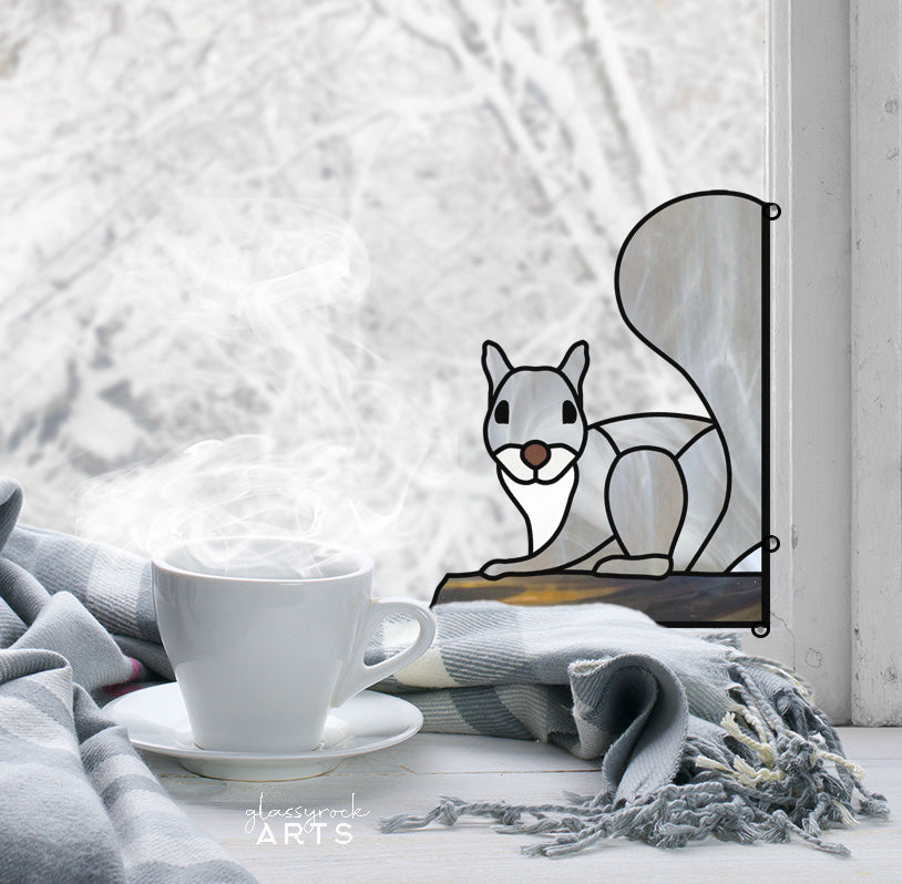 Squirrel Stained Glass Pattern - GlassyRock Arts