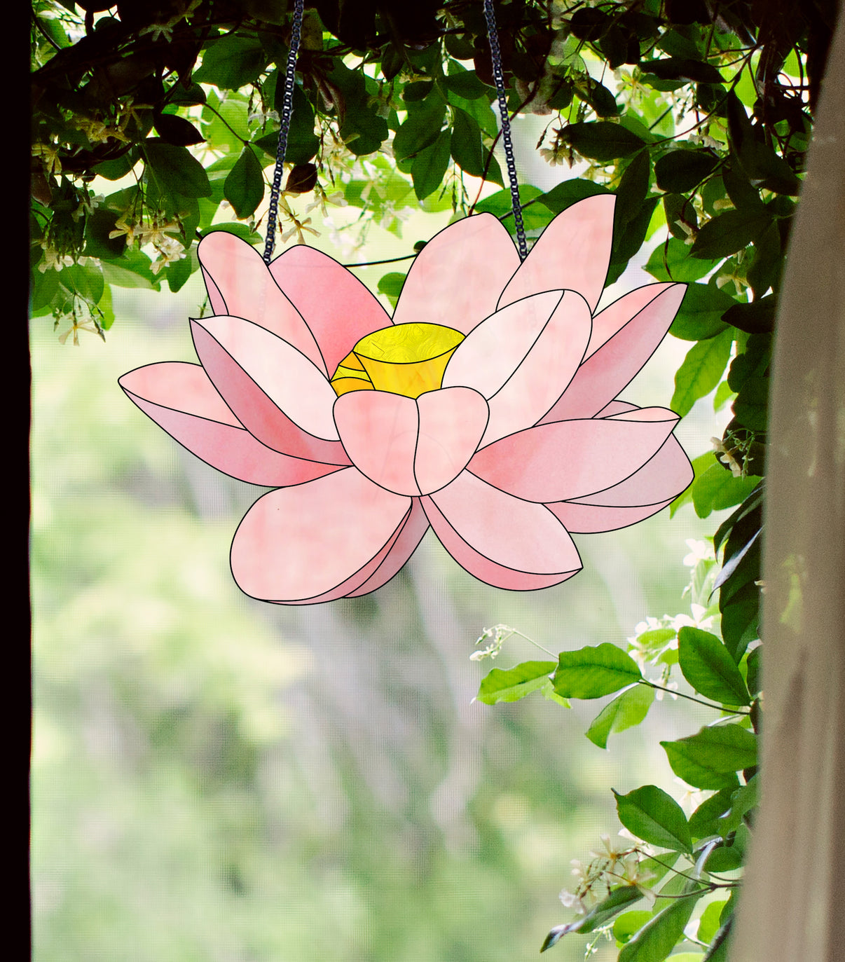 Big Flora Stained Glass Lotus Pattern - GlassyRock Arts