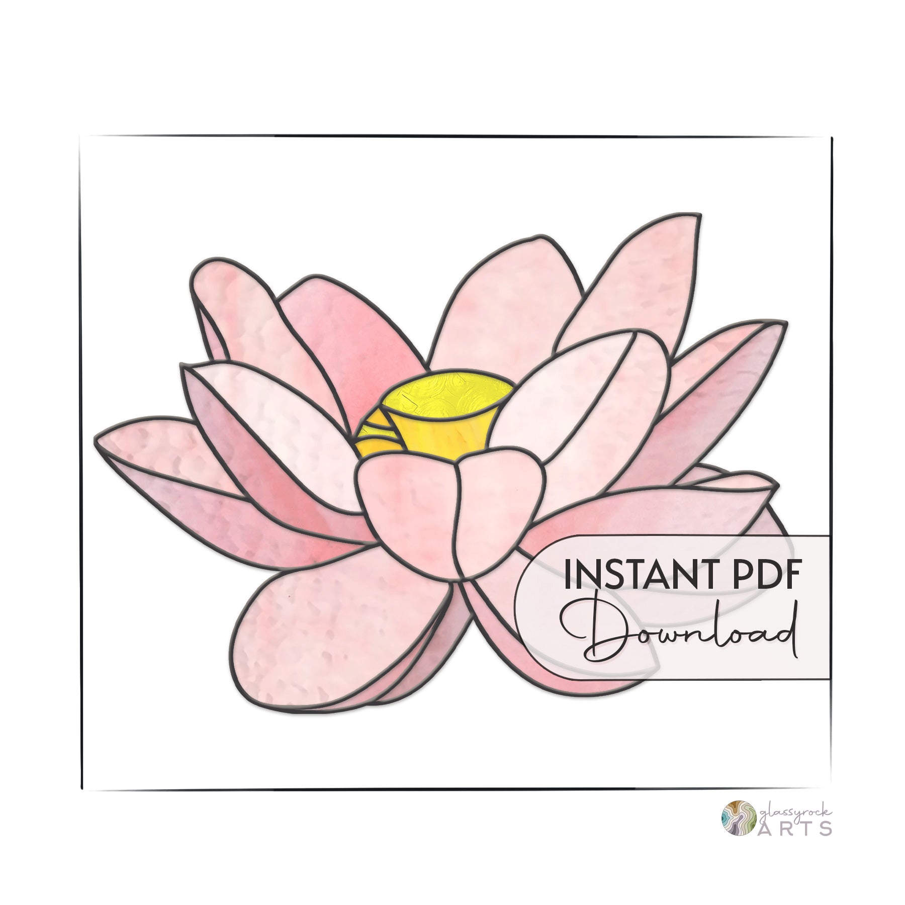 Lotus Flower Stained Glass Pattern – GlassyRock Arts