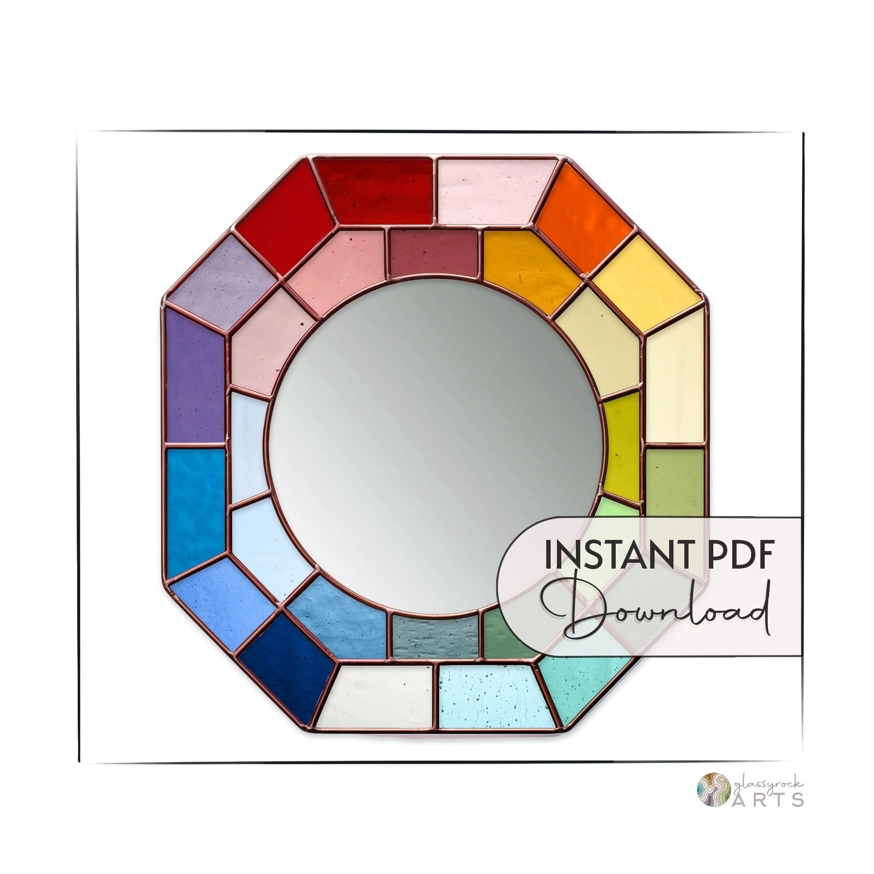 Octagon Mirror Stained Glass Pattern – GlassyRock Arts