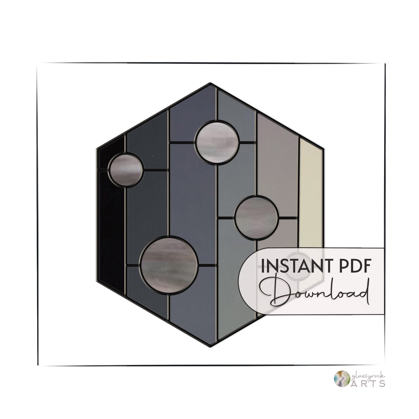 Hexagon Modern Stained Glass Pattern – GlassyRock Arts