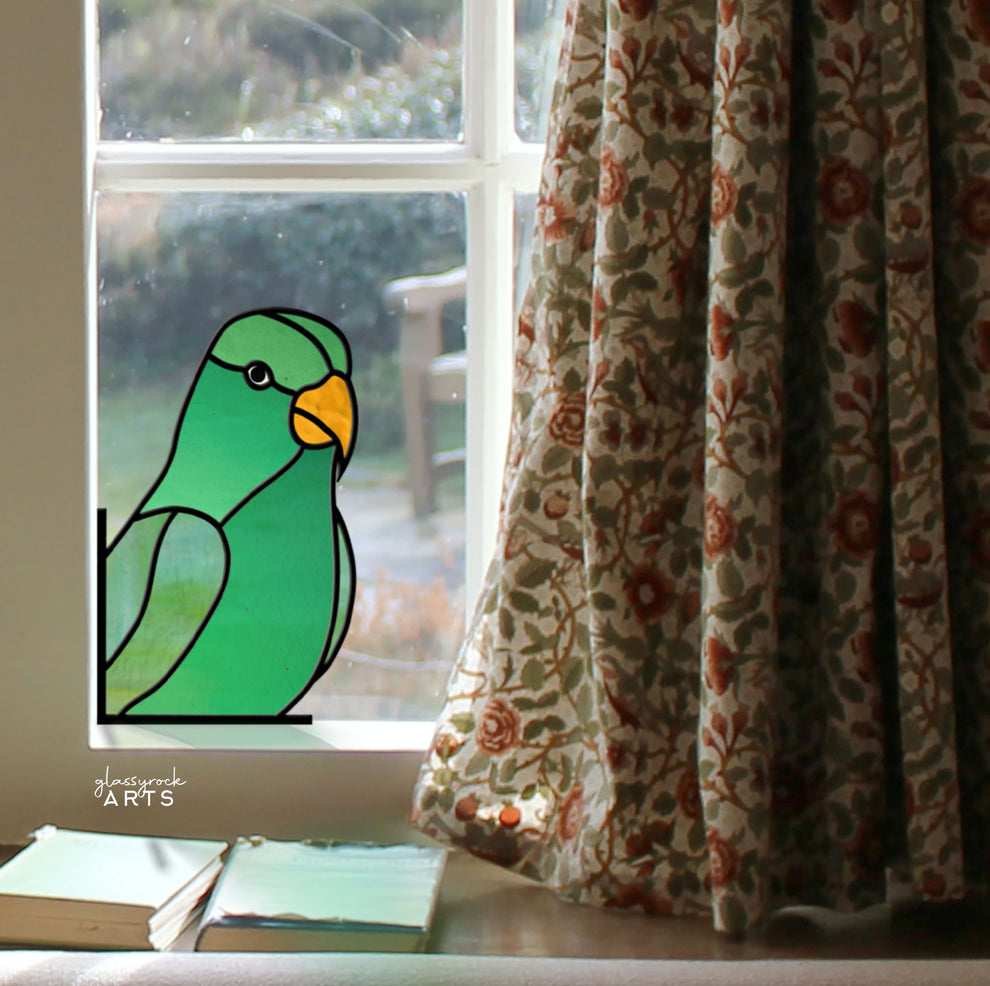 Parrot Stained Glass Bird Pattern - GlassyRock Arts - GlassyRock Arts