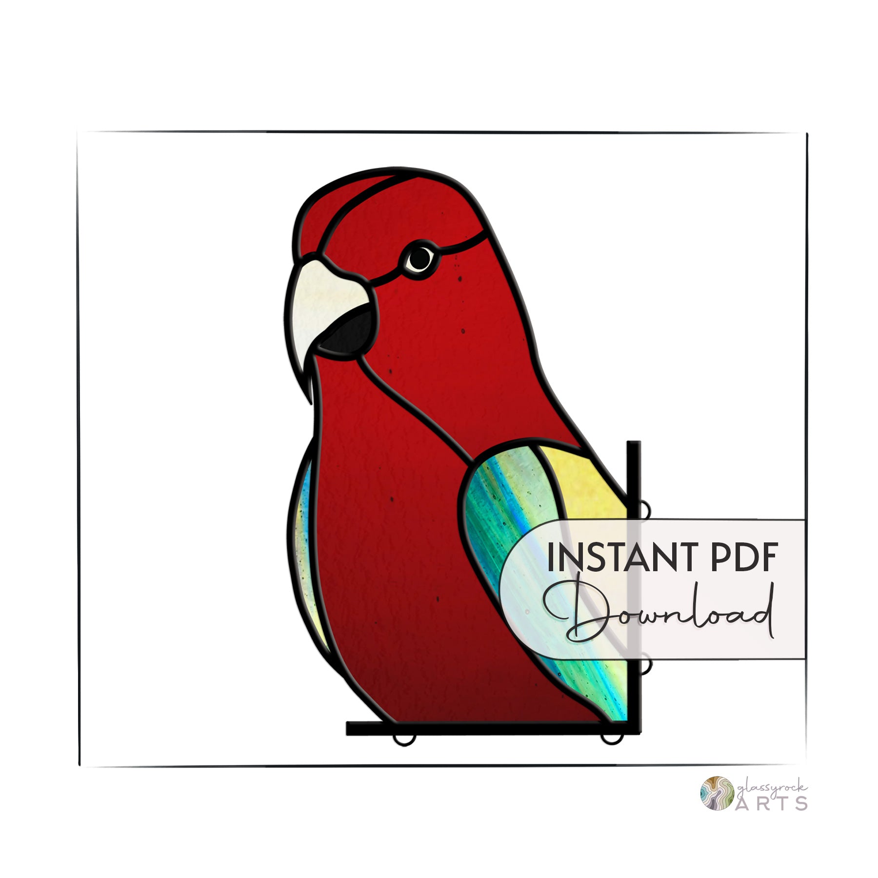 Parrot Stained Glass Bird Pattern – GlassyRock Arts