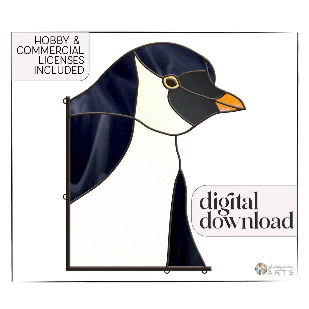 Penguin Stained Glass Pattern - GlassyRock Arts