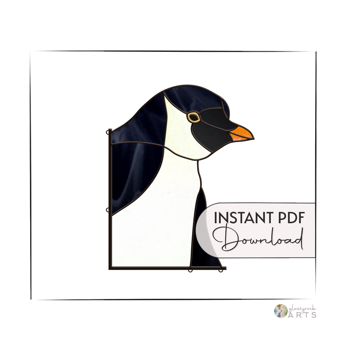 Penguin Stained Glass Pattern – GlassyRock Arts