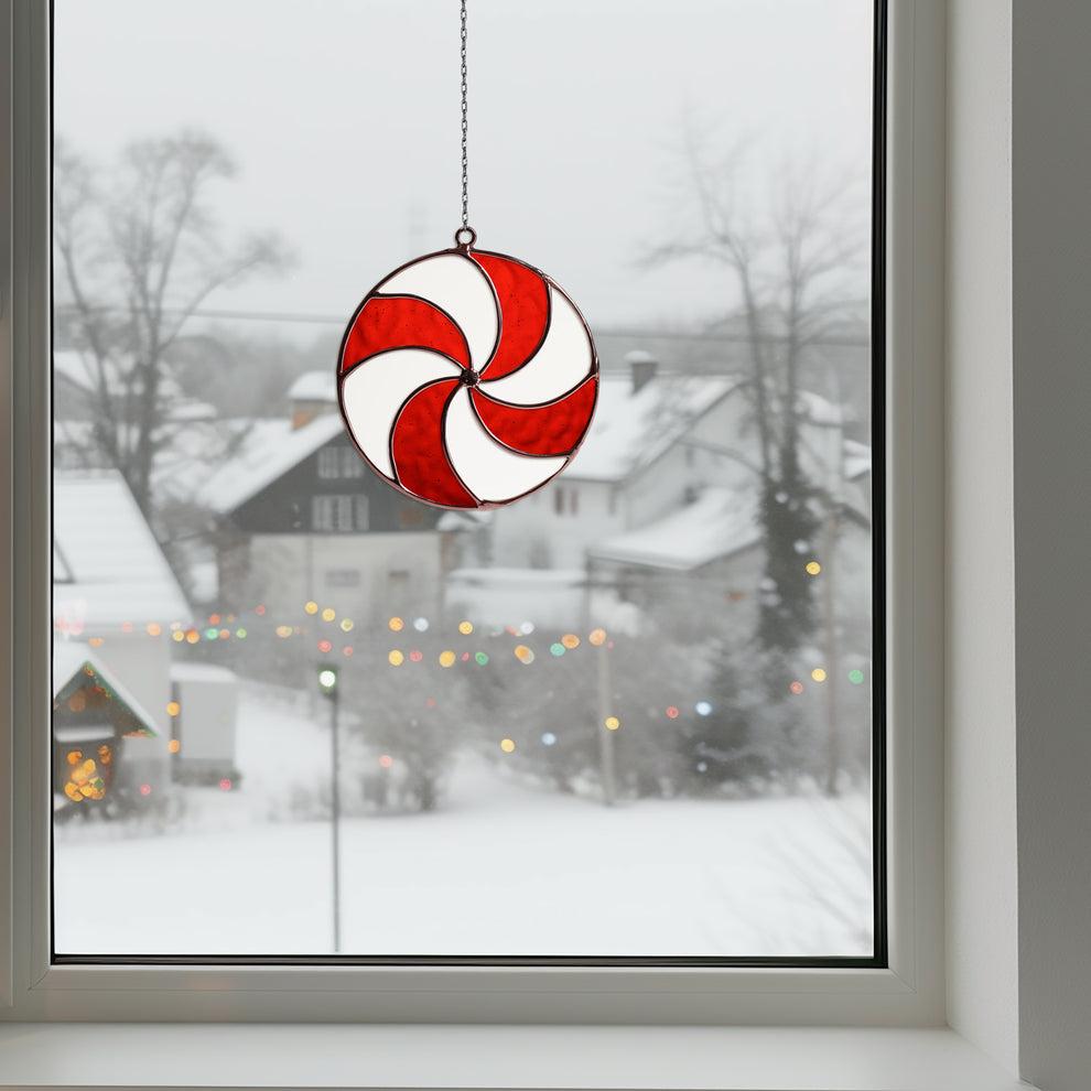 Peppermint Candy Stained Glass Pattern & PDF - GlassyRock Arts