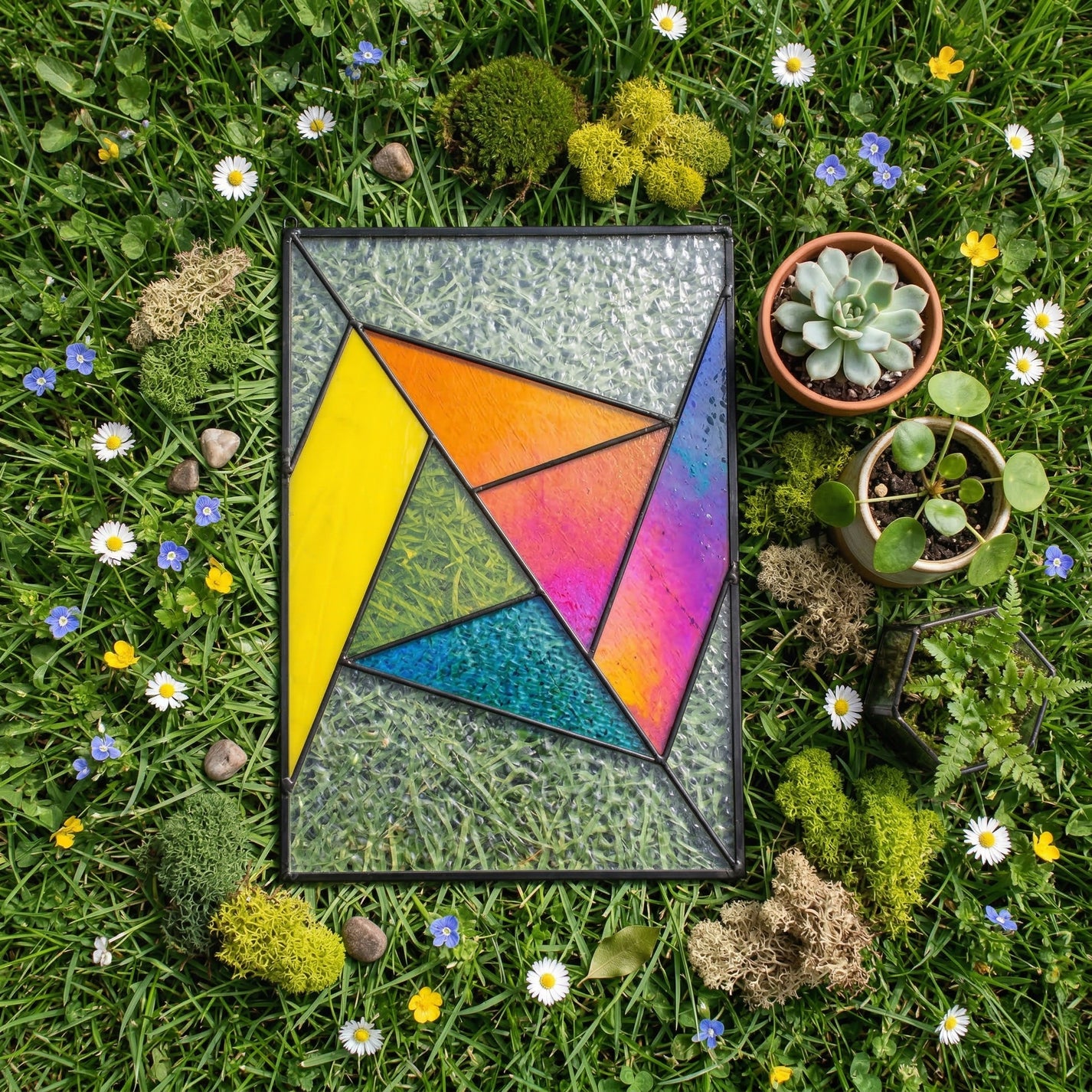 Abstract Pinwheel Beginner Stained Glass Pattern - GlassyRock Arts