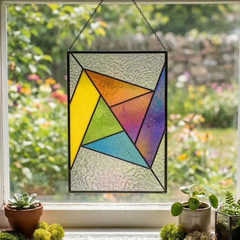 Abstract Pinwheel Beginner Stained Glass Pattern - GlassyRock Arts