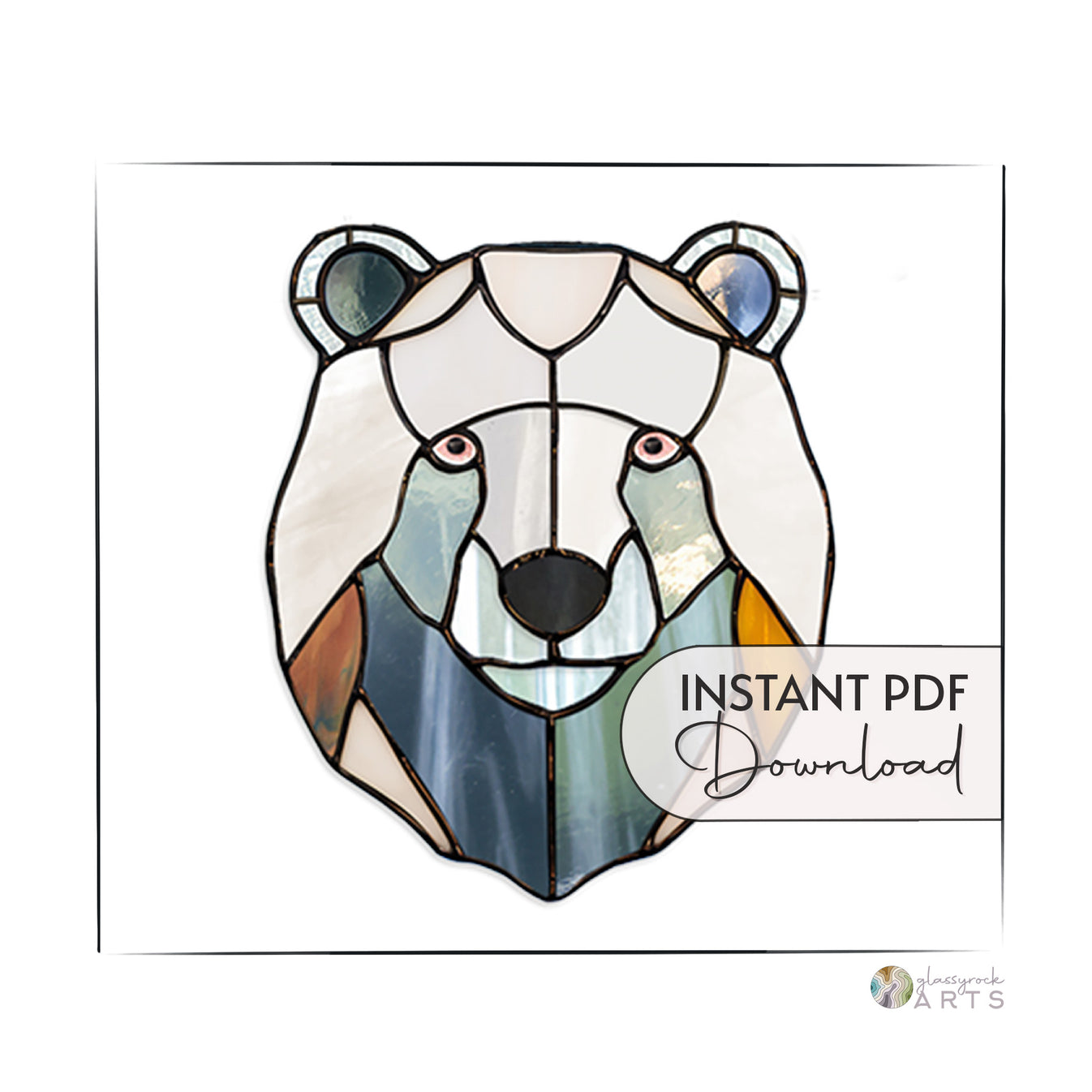 Polar Bear Stained Glass Pattern – GlassyRock Arts