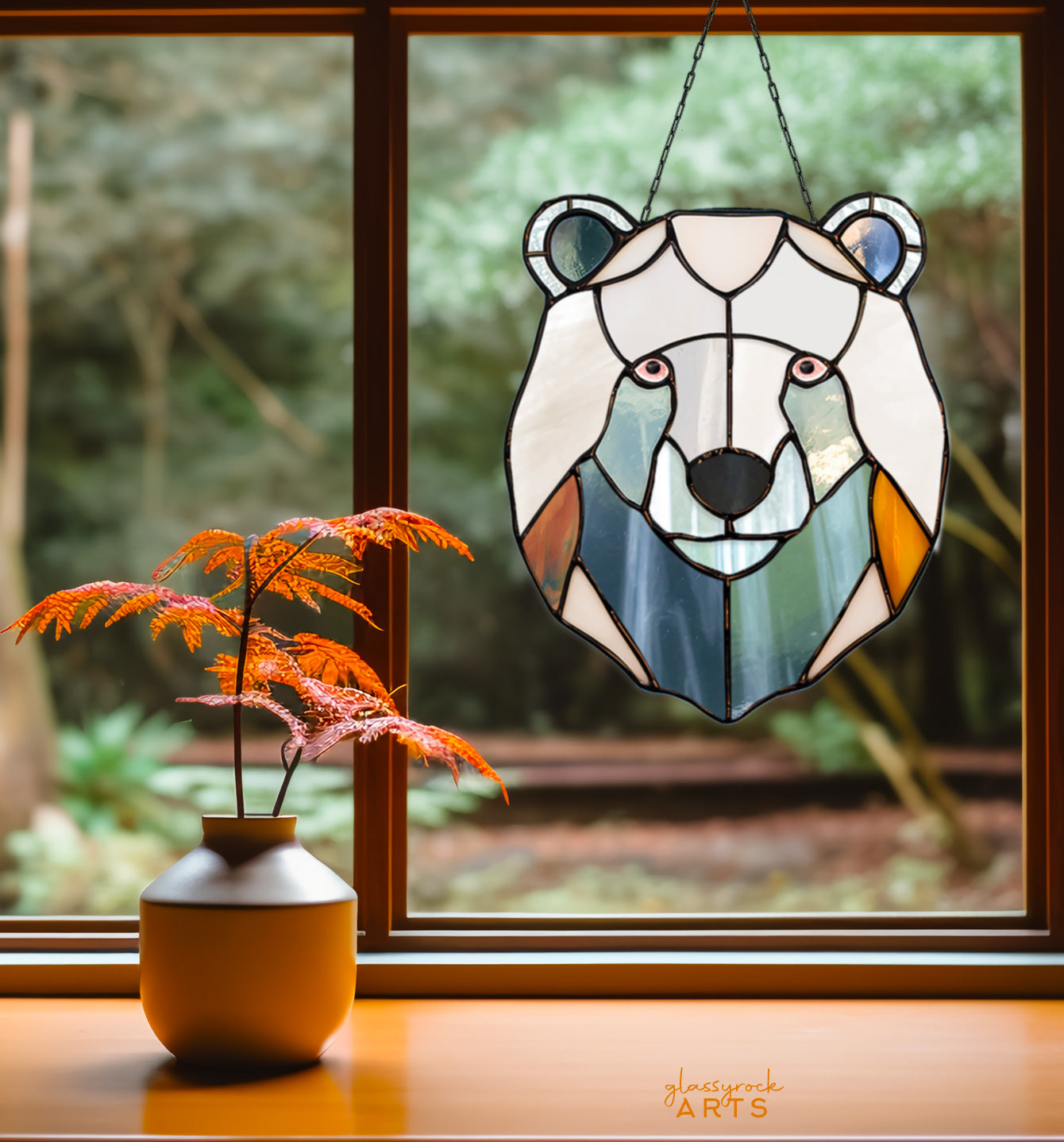 Polar Bear Stained Glass Pattern - GlassyRock Arts