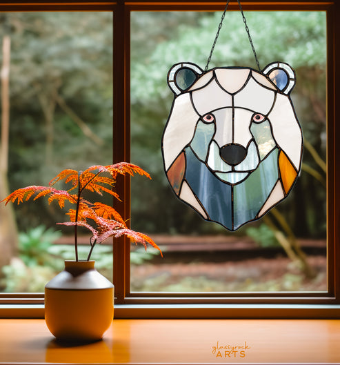 Polar Bear Stained Glass Pattern - GlassyRock Arts