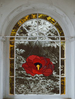 Big Flora Giant Stained Glass Poppy Pattern - GlassyRock Arts